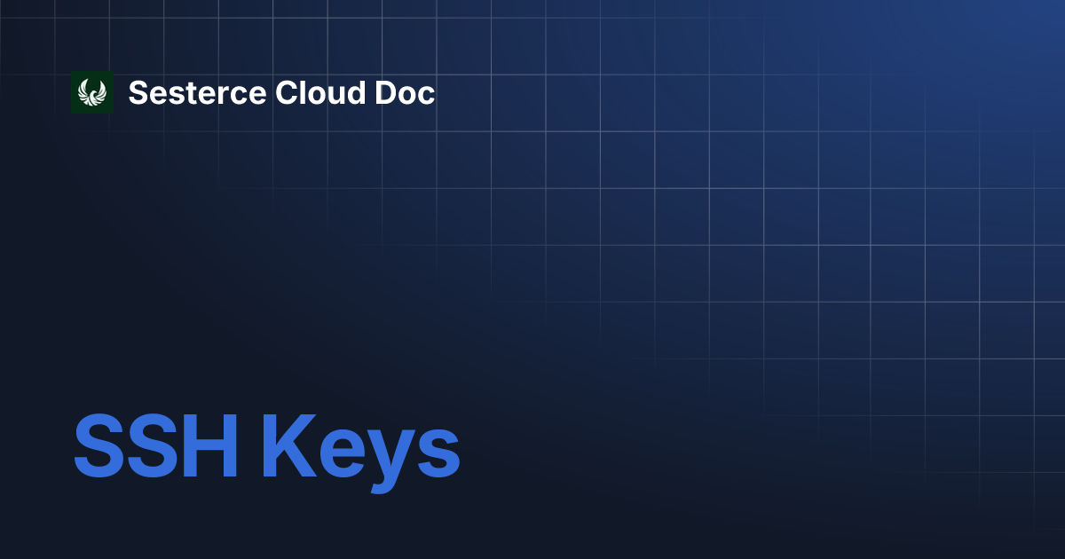 SSH Keys | Sesterce Cloud Doc